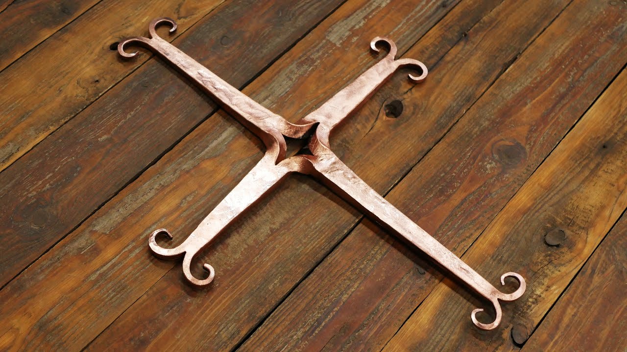 Forging a HUGE Copper Split Cross!