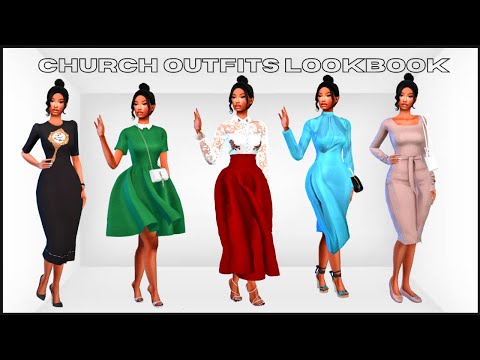 CHURCH OUTFITS LOOKBOOK (Part 1) | CC LINKS || SIMS 4