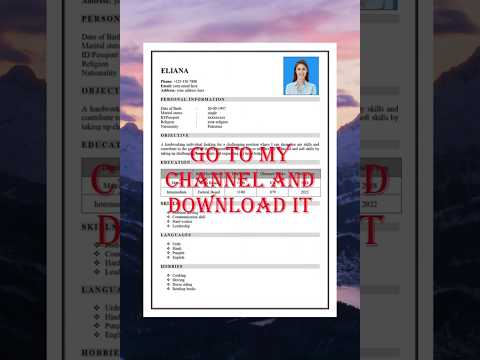 free resume template | free cv template #cvtemplate #resumetemplate #resumes #resumescv