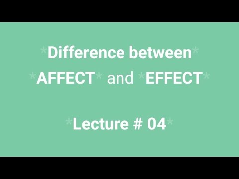 Difference between Affect and Effect | Urdu/Hindi