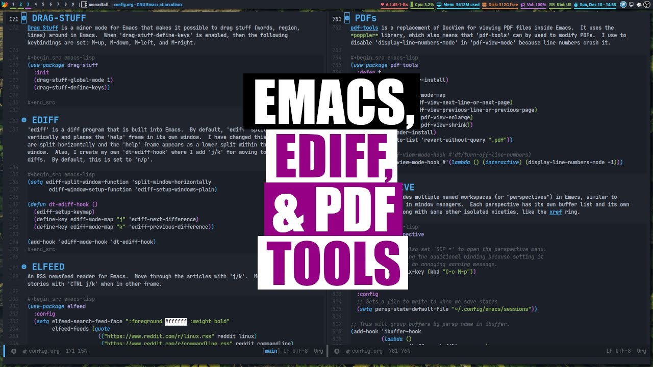 Emacs Does Everything, Including Viewing PDFs and Diffs