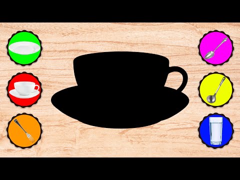 What is this kitchenware? ☕ Plate, Cup, Fork, Spoon, Ladle, Glass 🥣 Learn english easy with ABC