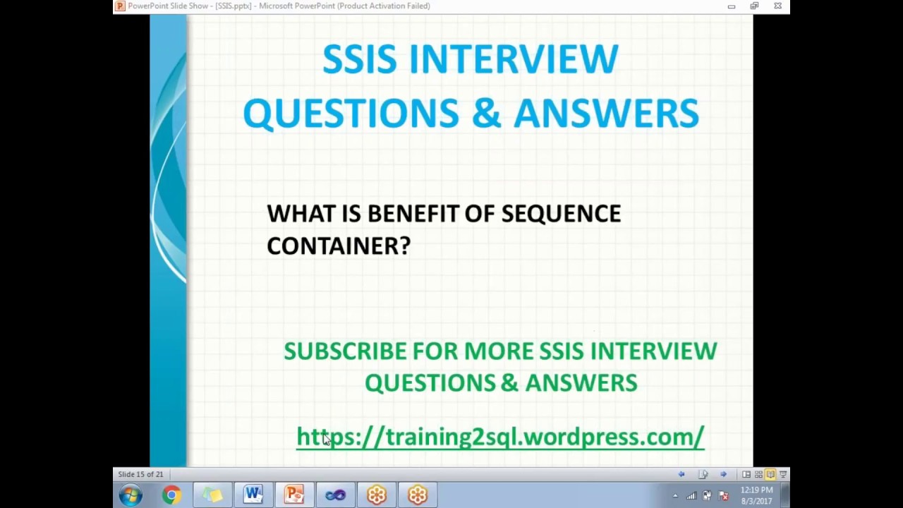 SEQUENCE CONTAINER IN SSIS