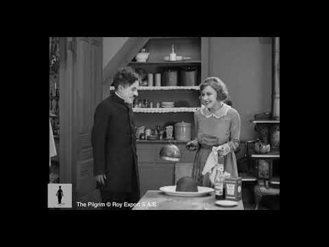 Charlie Chaplin "helping" in the kitchen - The Pilgrim