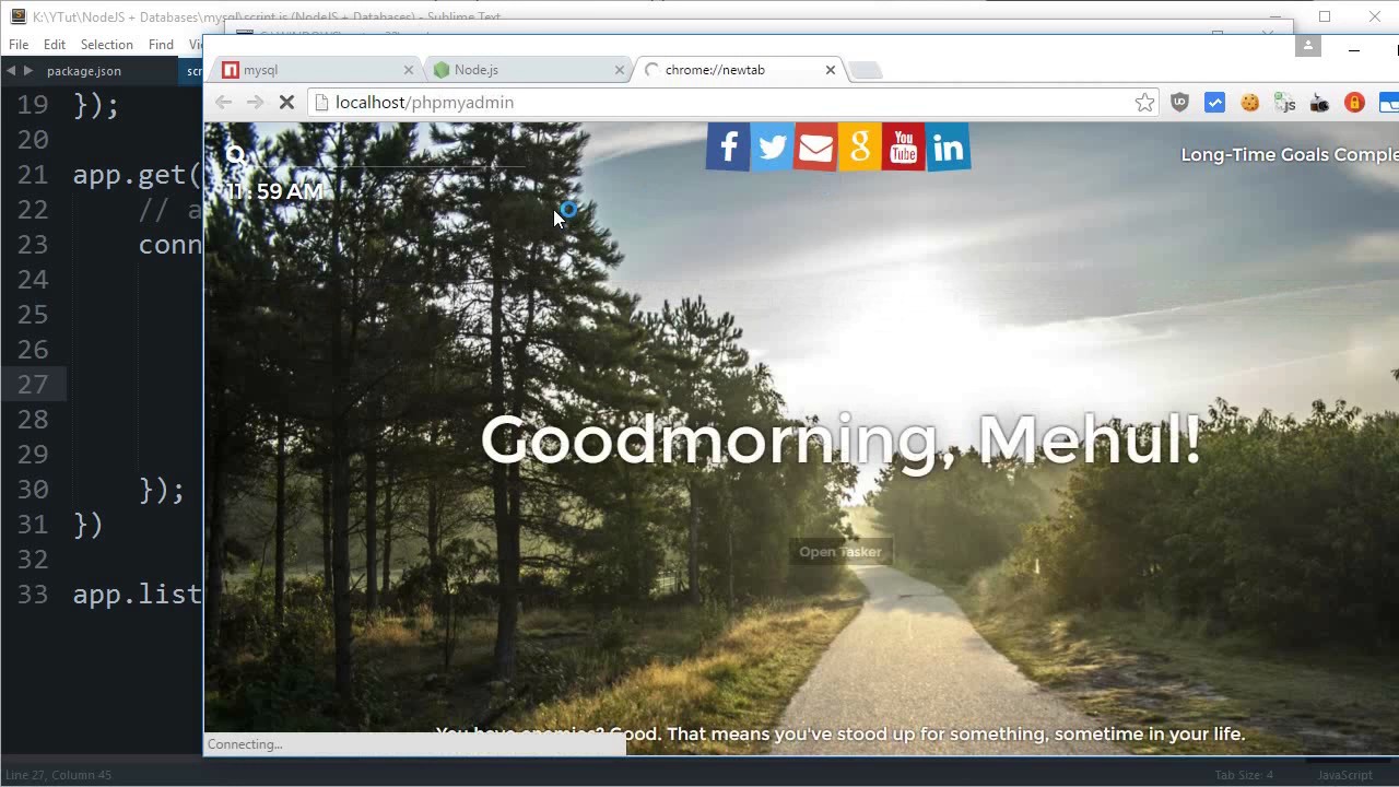 NodeJS + MySQL Database Connection Tutorial   YouTube