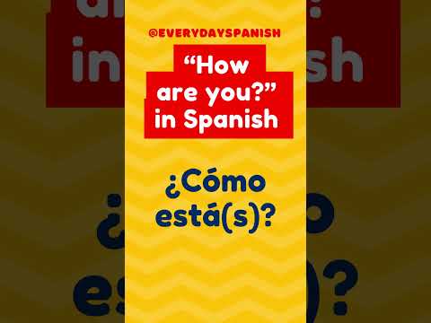 How to say HOW ARE YOU in Spanish #shorts #shortsyoutube #easyspanish