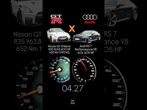 Nissan GT-R Nismo R35 V63.8 600 HP 652 Nm 1740 KG vs Audi RS 7 Performance V8 4.OL 605 HP