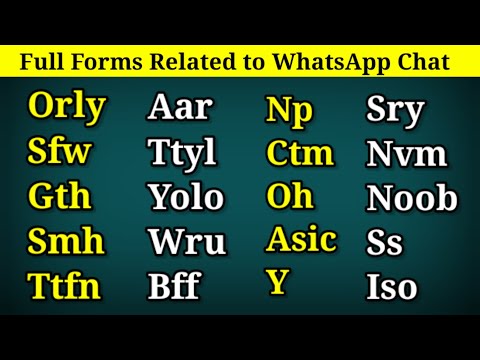 Full Forms Related to WhatsApp Chat | ORLY, AAR, NP, SRY, SFW, TTYL, CTM, NVM, GTH, OH, NOOB, etc.