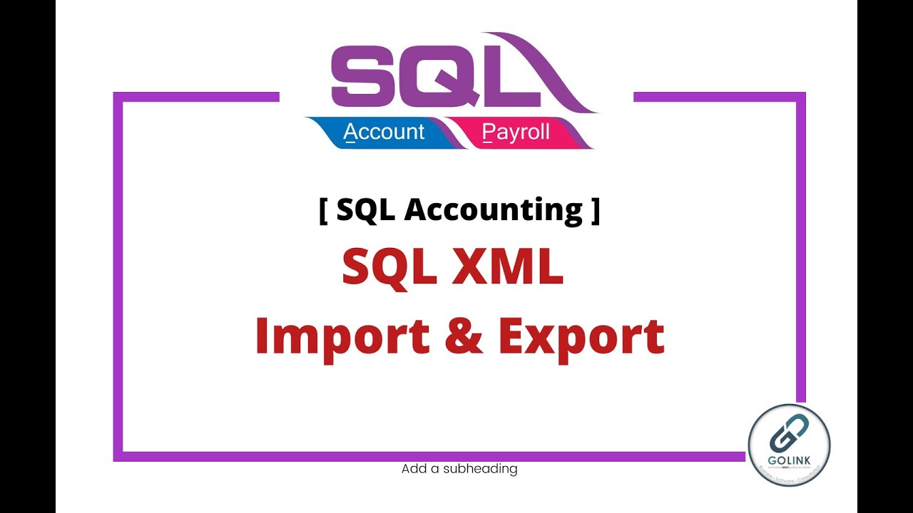SQL XML Import & Export