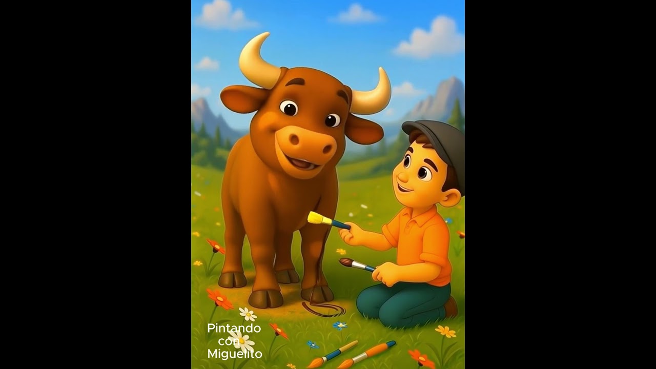 🎨 Hoy coloreamos un toro 🐂.  Imprime el dibujo y diviértete pintando en casa con los niños 🖍️✨.