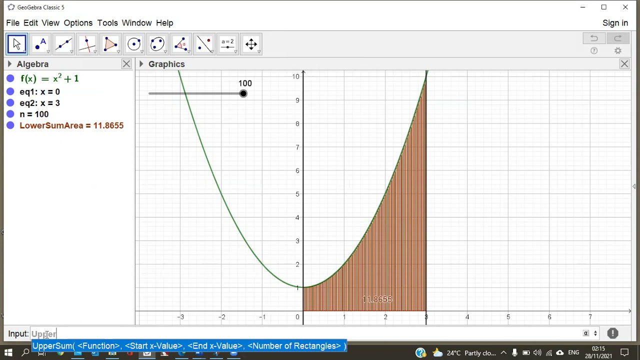 Geogebra Tutorial   Riemann Sum