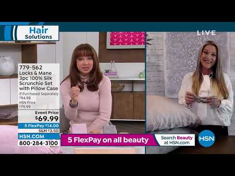 Locks   Mane 100% Silk 3Piece Scrunchie Set with Pillow ...