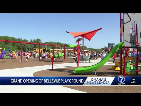 Kids, parents, city officials celebrate grand opening of Bellevue playground
