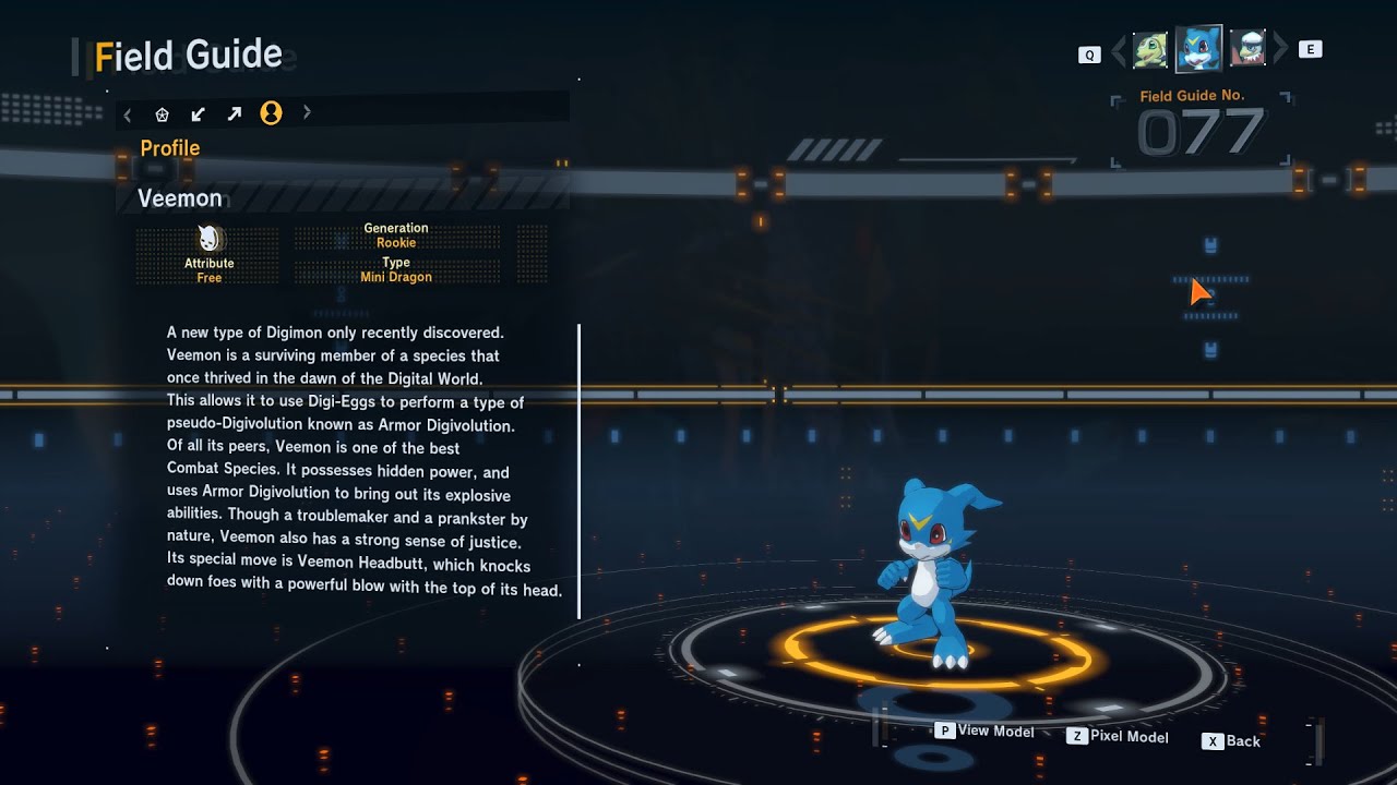 veemon all digivolution/de-digivolution/profile Digimon Story Time Stranger