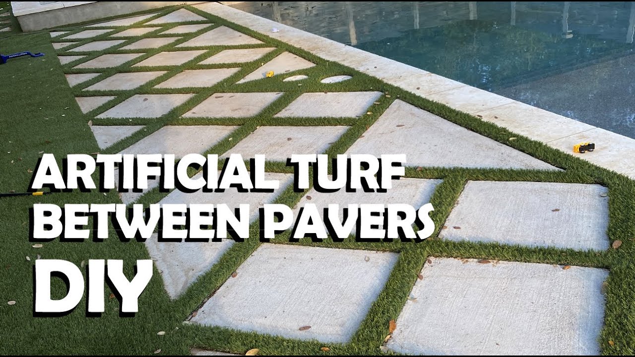 How To Install Artificial Turf In Between Concrete Pavers