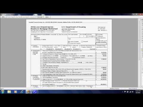 Understanding FHA 203K maximum mortgage worksheet