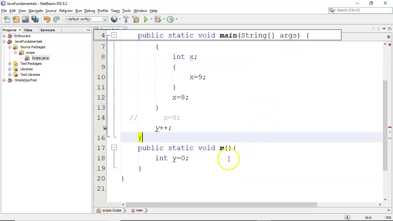 Java Fundamentals Scope Tutorial