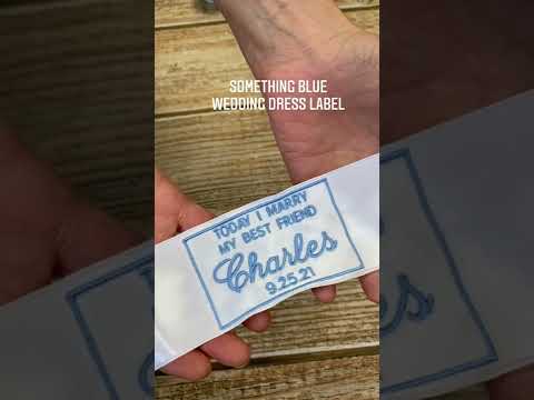 Something Blue Wedding Dress Label by Wicked Stitches Gifts