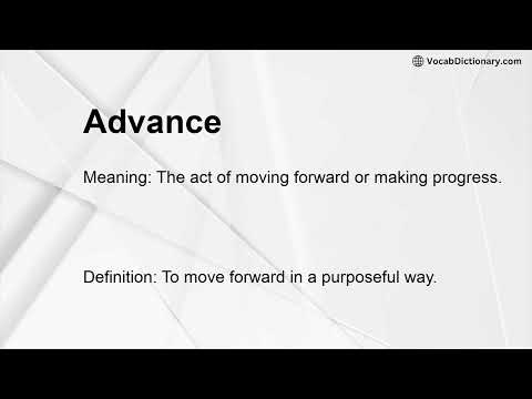 Advance Meaning