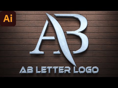 AB letter logo design in illustrator and realistic view | Jammu graphics