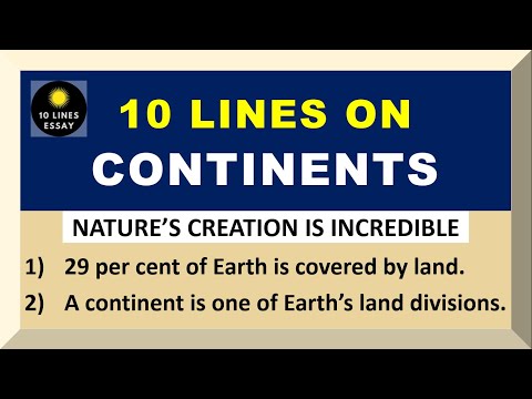 10 Lines on Continents in English | Few Sentences about Continents