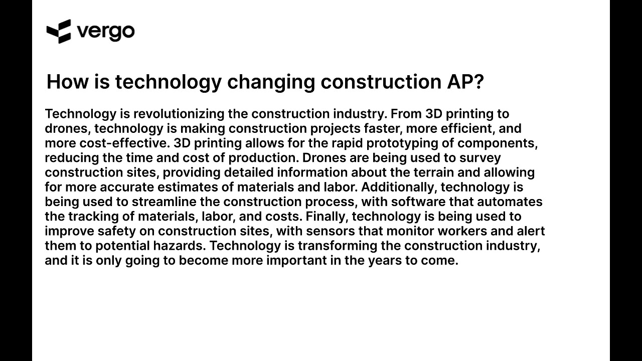 Tech Revolutionizing Construction AP