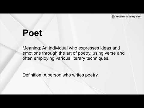 Poet Meaning