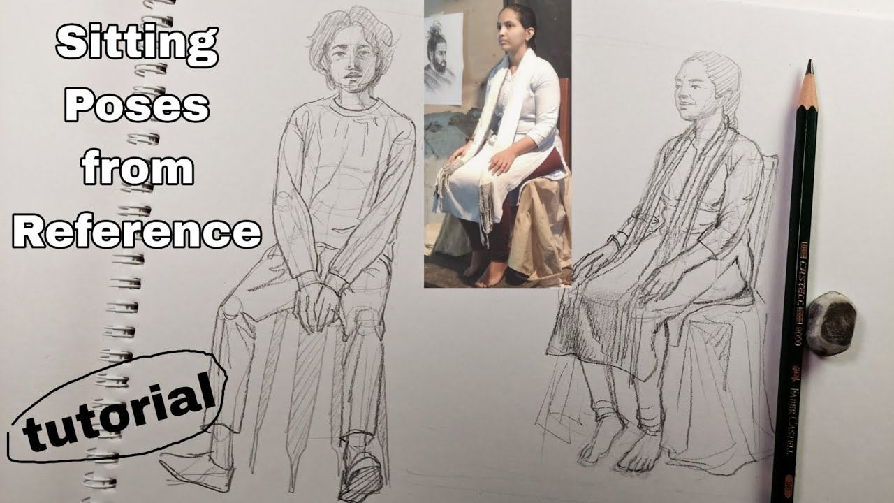Sitting Poses drawing from References!