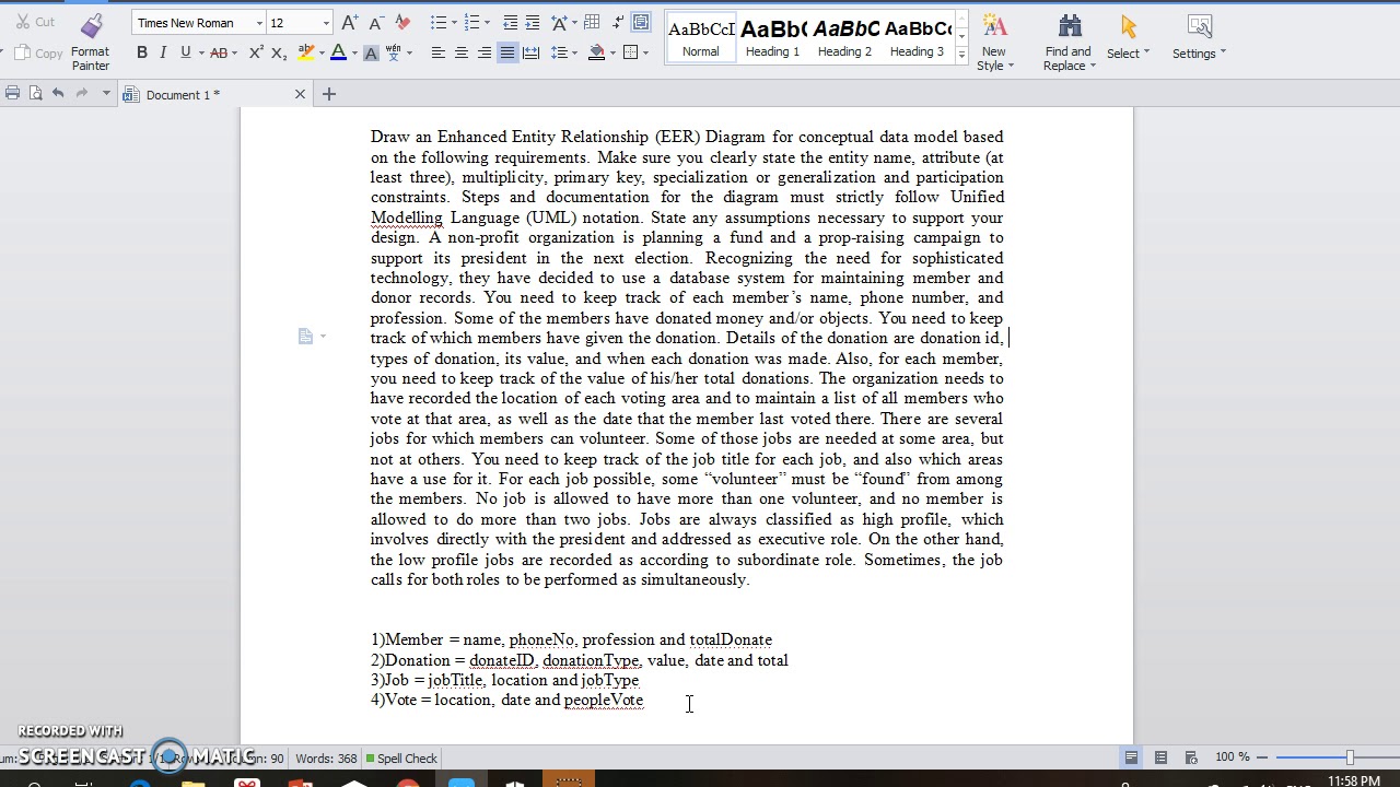 Assignment 1 Database ER Diagram