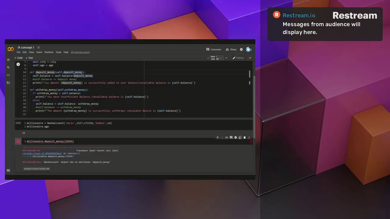 Create a ATM|Bank with python Class