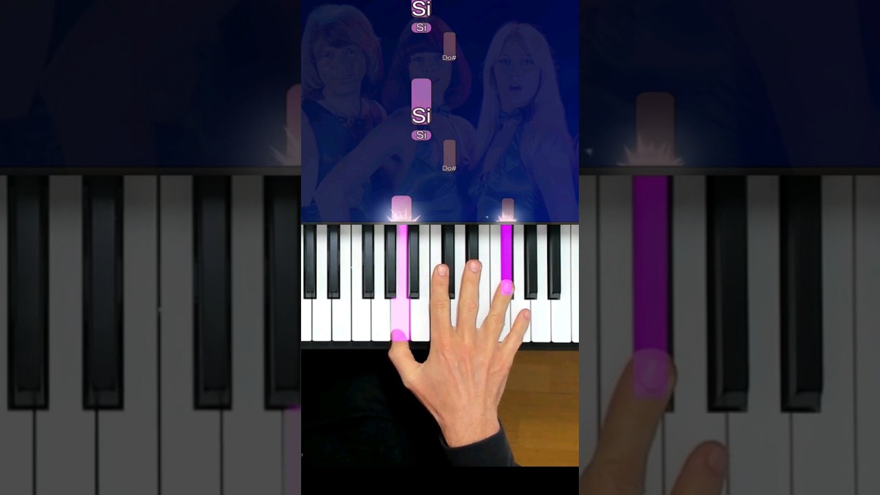 Abba Dancing Queen piano tutorial facile #shorts #abba #dancingqueen # ...