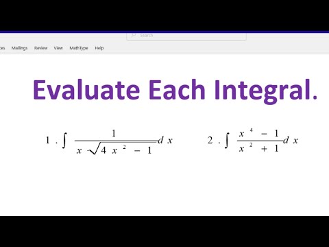 Evaluate Each Integral