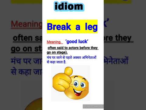 Break a leg meaning and use | break a leg 😱 idiom Hindi matlb | #idiomsandphrases #shorts #breakaleg