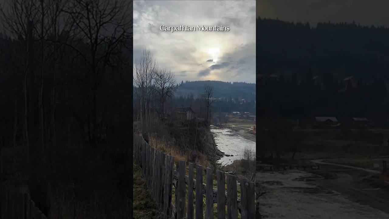 Carpathian Mountains: Sunset Magic Over a Hutsulian Village 🌄🇺🇦 #sunset #ukraine #mountains #magic