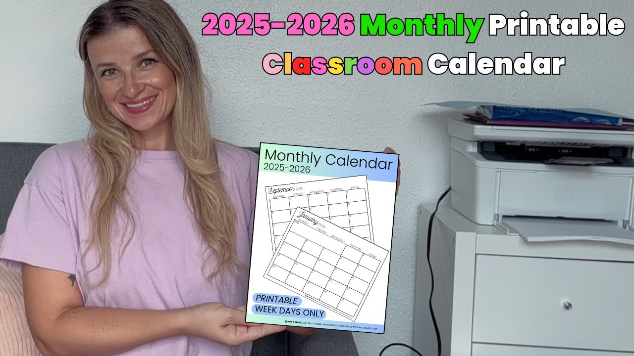 2025–2026 Classroom Calendar Bundle | Printable Monthly Planner for Teachers & Students