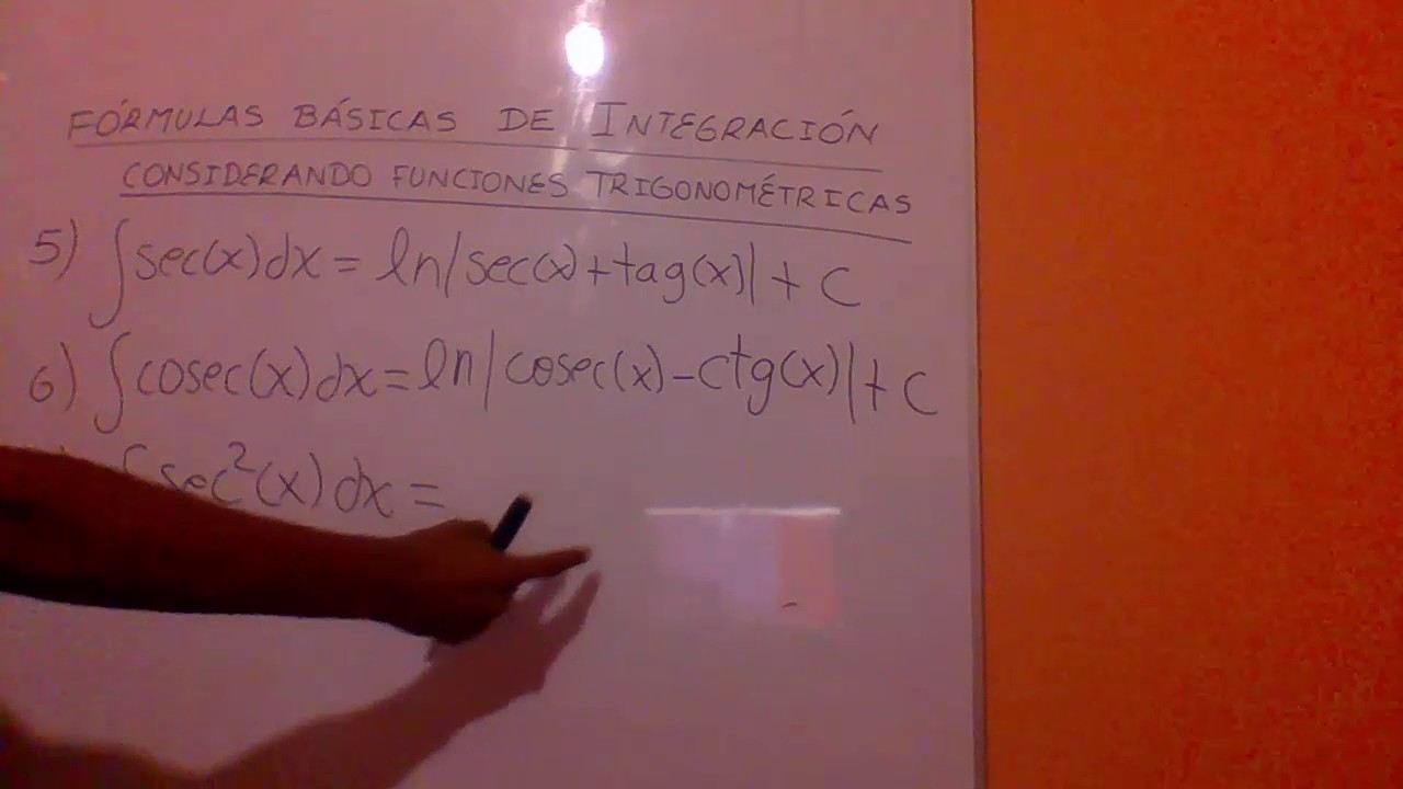 FORMULAS BASICAS DE INTEGRACION CON FUNCIONES TRIGONOMETRICAS