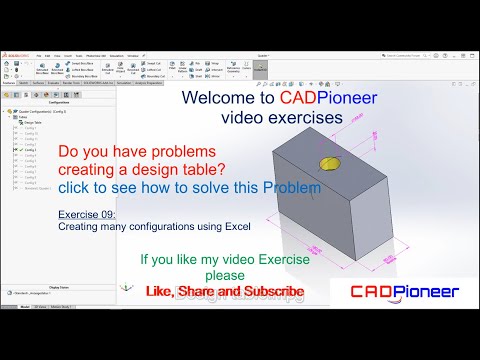 SolidWorks / HowTo Serie / SW does'nt open excel/ create many configurations using excel table?