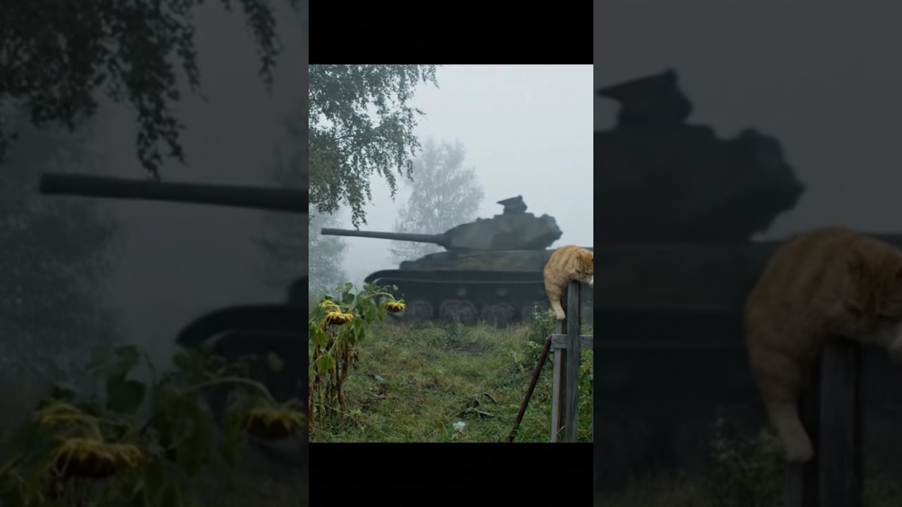 t-34 enters, while red cat is sleeping in #dubochki