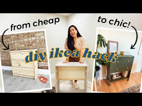 HACKING A CHEAP IKEA NIGHTSTAND TO LOOK EXPENSIVE $$$! | DIY Rast Nightstand Hack