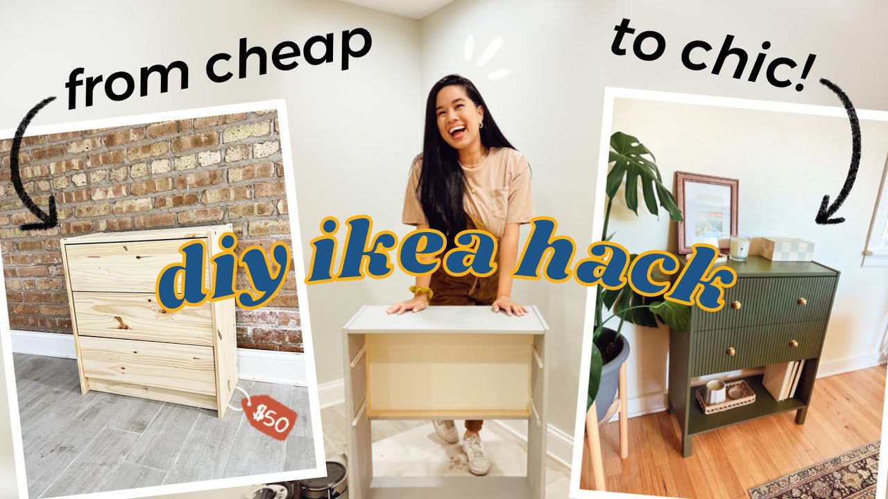 HACKING A CHEAP IKEA NIGHTSTAND TO LOOK EXPENSIVE $$$! | DIY Rast Nightstand Hack