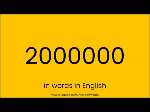 How to write 2000000 in words
