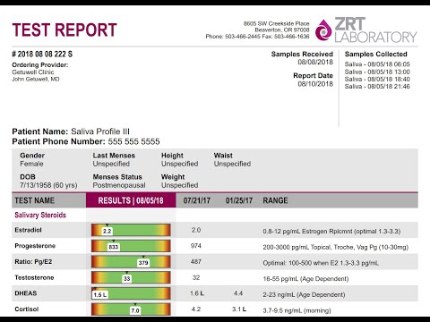 Clinical Walk-Through of a ZRT Saliva Hormone Report