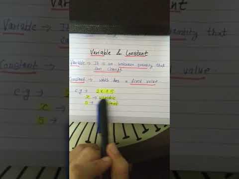 Variable & Constant in Mathematics