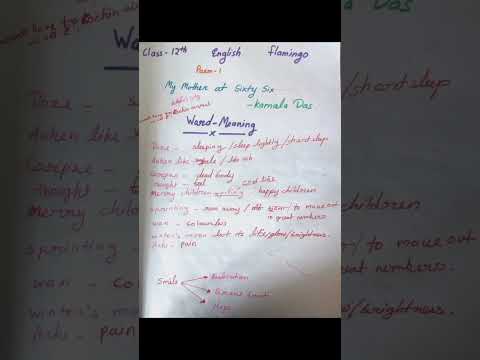 My Mother at Sixty Six Class12 Word Meaning||#flamingo #wordmeaning #notesapp #english #yt