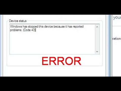 CODE 43 Error fixing method for windows 7 64 bit and 32bit