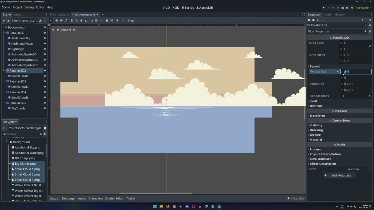 How to create an infinitely scrolling background in Godot