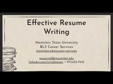 Effective Resume Writing - BLS Degree
