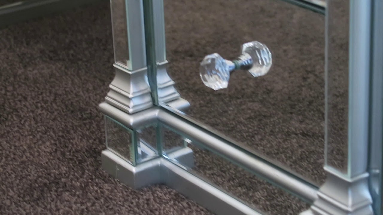 Silver 9 Drawer Mirrored Dressing Table