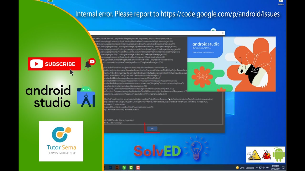 The easy way to solve Internal error. Please report to https://code.google.com/p/android/issues