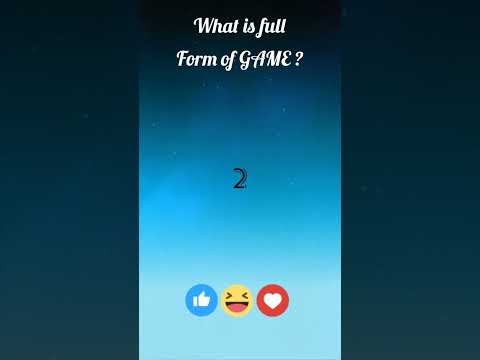 Full form of GAME #shorts #games